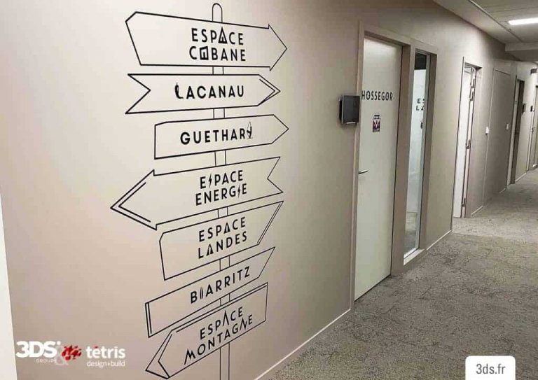 Aménagement bureau & Signalétique intérieure pour La Française - 3DS Groupe