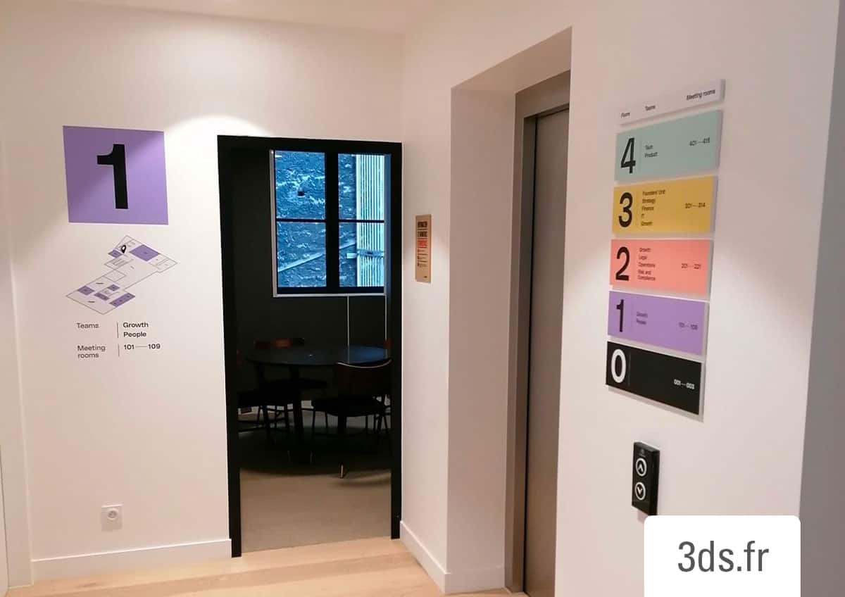 Signalétique numéro d'étage - Communication visuelle - 3DS Groupe